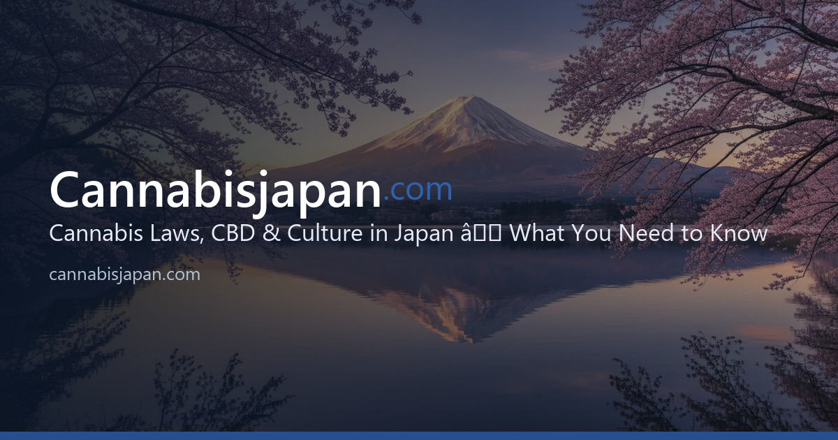 Medical Cannabis in Japan — Pharma Pathway